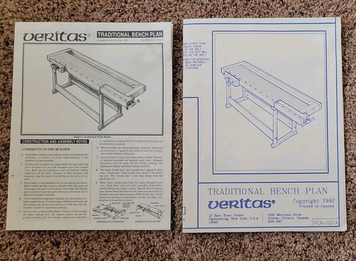 Veritas Traditional Bench Plan - PLN-001A 1992 | eBay