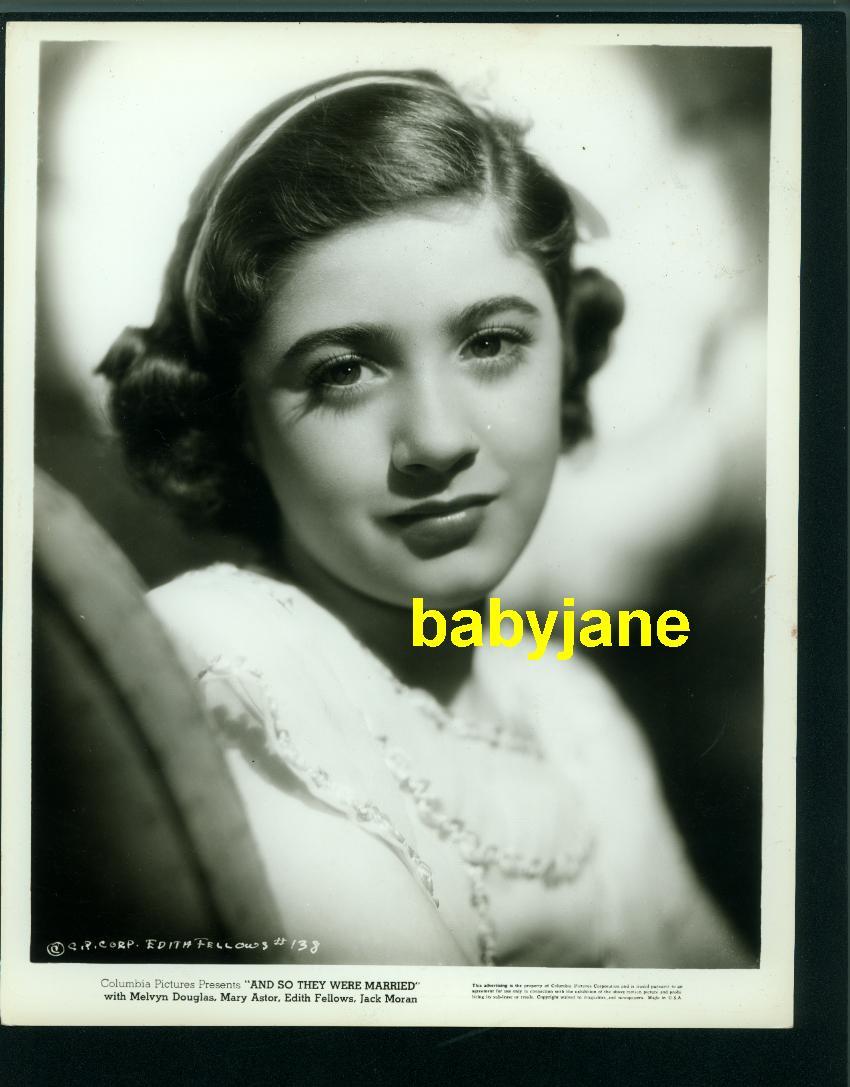 EDITH FELLOWS VINTAGE 8X10 PHOTO CHILD STAR 1936 AND SO THEY WERE ...