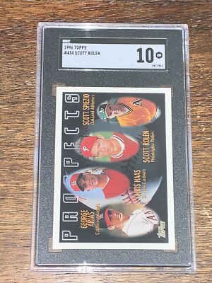 1996 TOPPS SCOTT ROLEN #434 PHILLIES RC ROOKIE GRADED SGC 10 GEM MINT ...