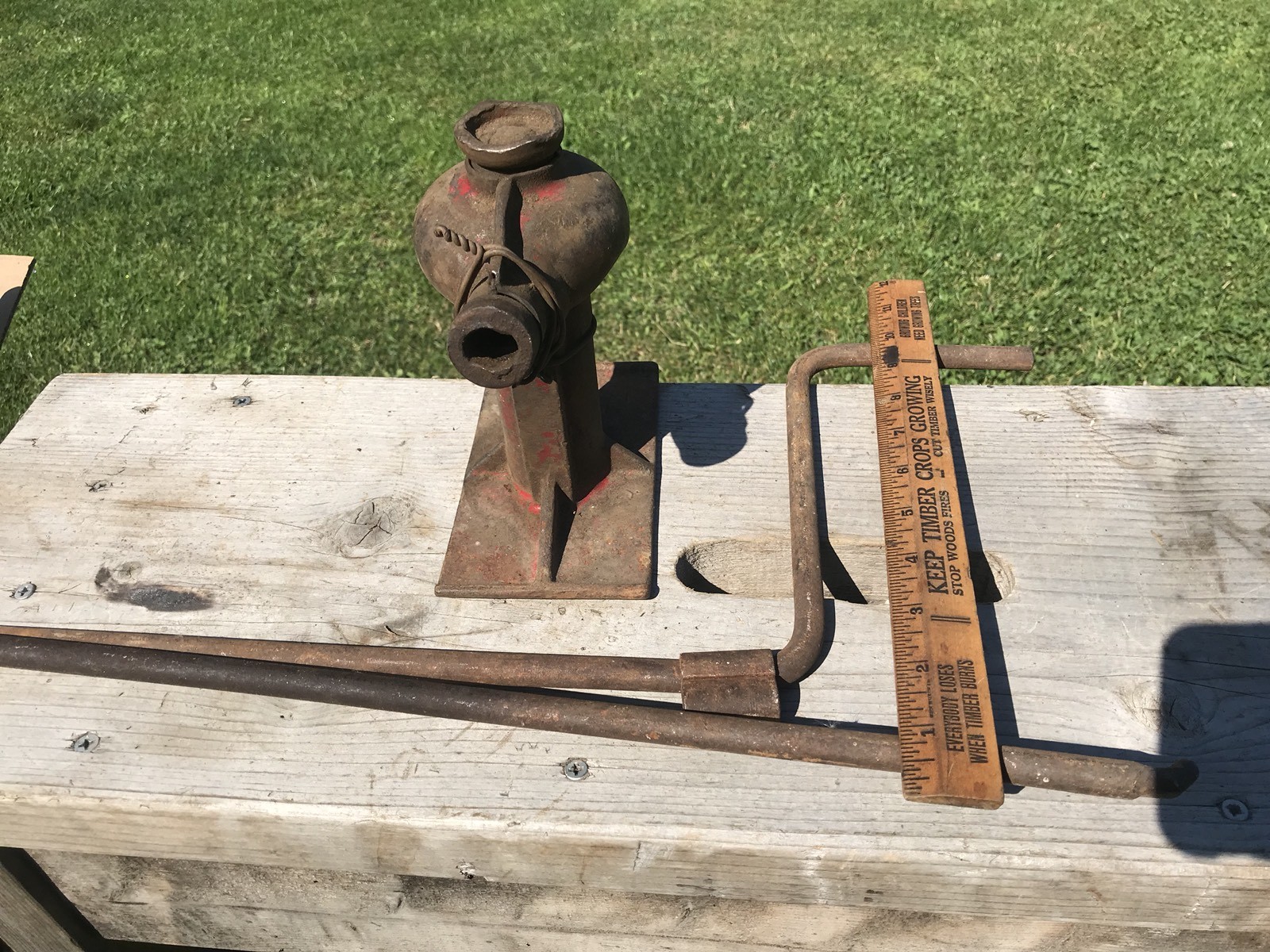 Antique Car Jack , Screw Jack , Red, No 931 SJ 1260 , With Folding Rod ...