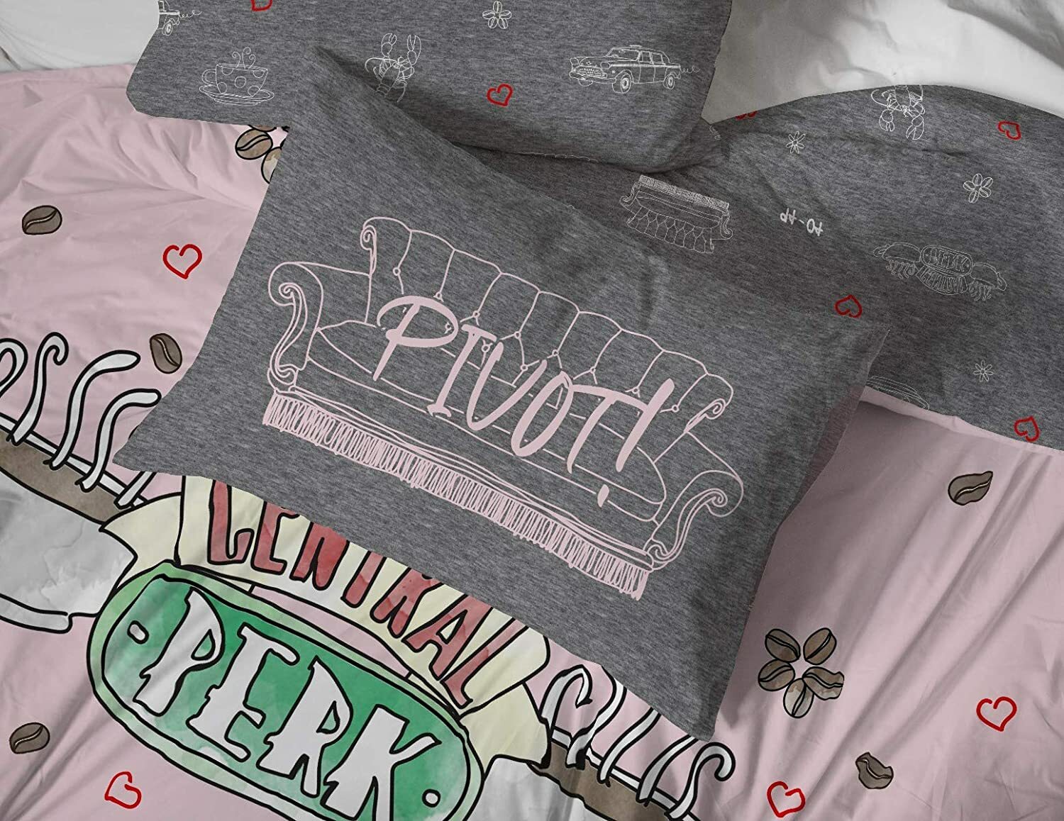 Friends Central Perk Duvet Cover Bedding Set Reversible Single Double ...