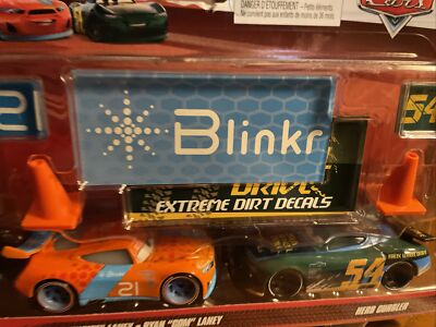 DISNEY PIXAR CARS BLINKR RAY INSIDE LANEY 21 & HERB CURBLER 54 DIECAST ...