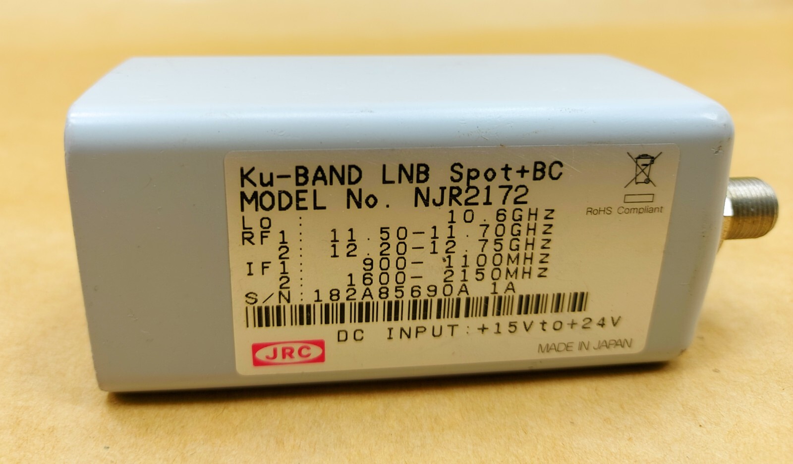 JRC Ku-band LNB Down Converter NJR2172 DC Input 15 to 24 V Japan ...