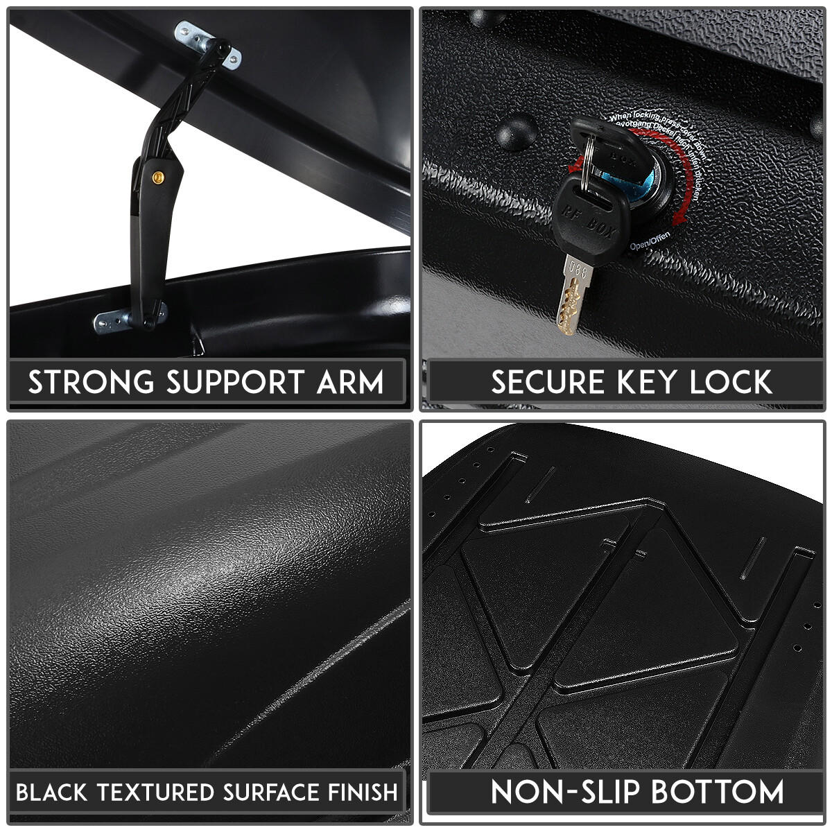 53"L Vehicle Van Roof Mount Travel Storage Box Car Top Cargo Carrier ...