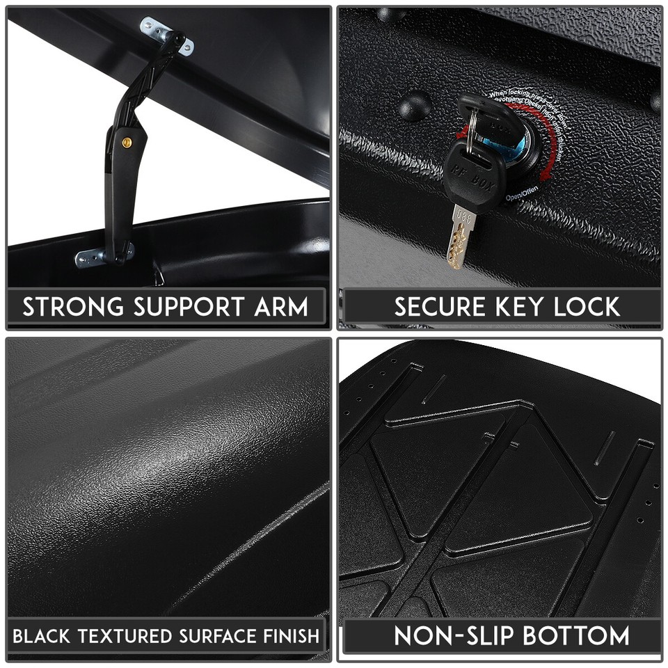 53"L Vehicle Van Roof Mount Travel Storage Box Car Top Cargo Carrier ...