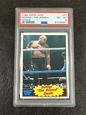 1985 Topps WWF George The Animal Steele #21 PSA 8 NM-MT Rookie RC WWE ...