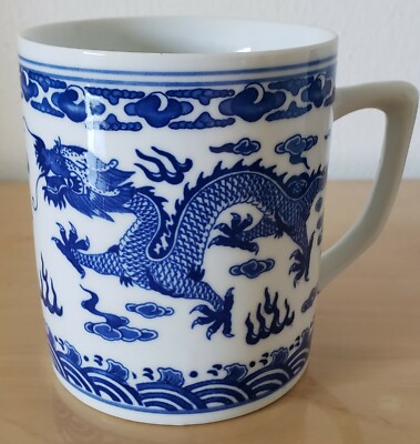 Dragon Blue & White ceramic Coffee Mug 4"Hx4 1/2" | eBay