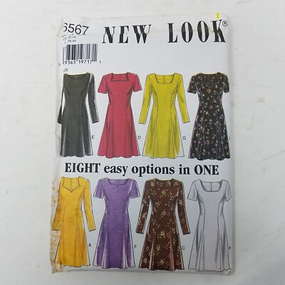 New Look Sewing Pattern 6567 Fit & Flare Dress Uncut Womens 6 8 10 12 ...
