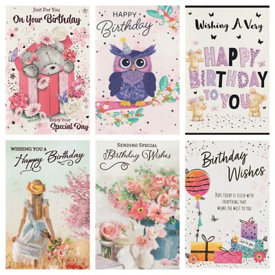 Ladies Open Birthday Card ~ Various Designs Female Birthday Card | eBay UK