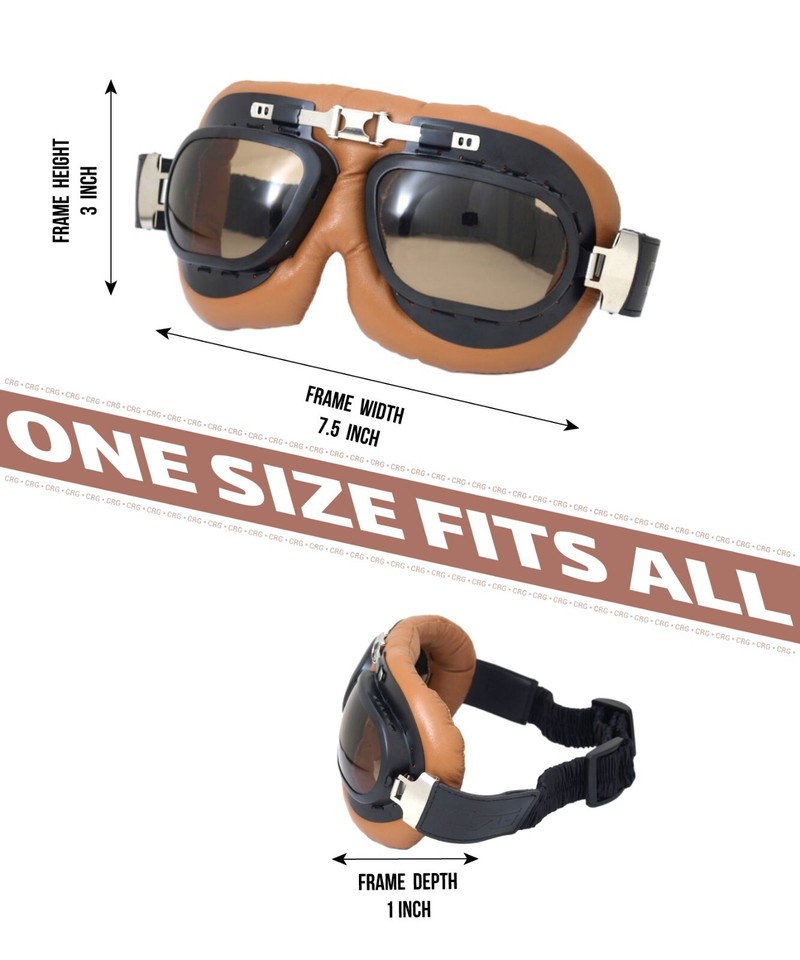 New CRG Vintage Bike Aviator Pilot Style Motorcycle Cruiser Scooter ...