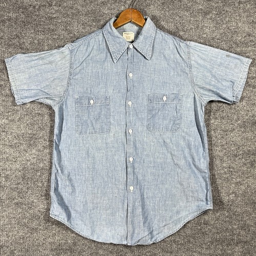 VINTAGE 70s Big Mac Chambray Shirt Mens Size Large Work Denim ...