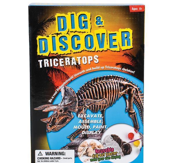 12 in Triceratops Excavation kit fossil dig paint DINOSAUR bones ...