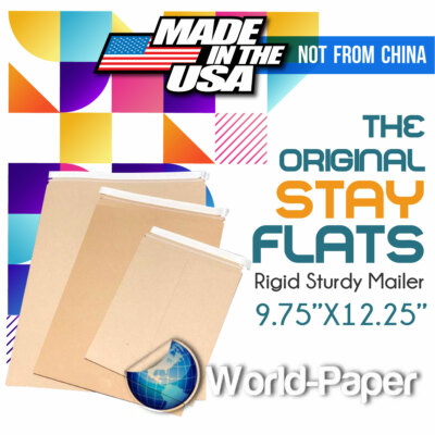 100 Pack - 9.75x12.25" PHOTO MAILER ENVELOPES STAY FLATS PLUS Peel ...