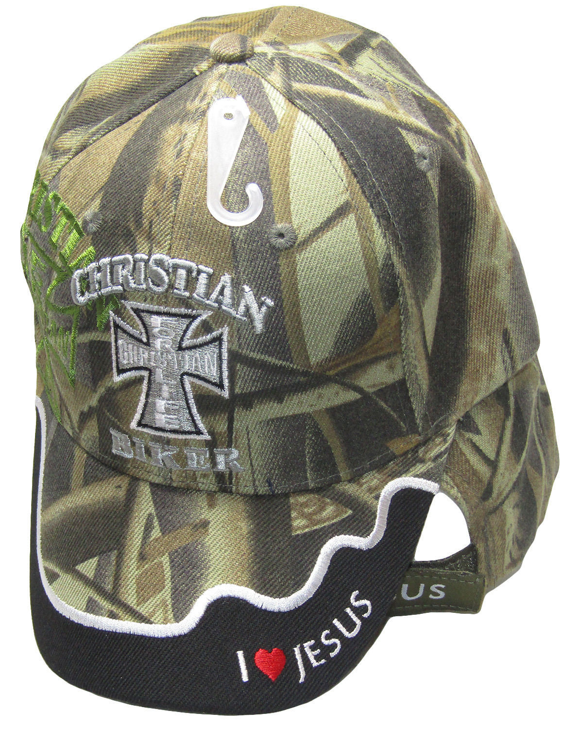 Christian Biker Cross Jesus Christ Camouflage Camo Embroidered Cap ...