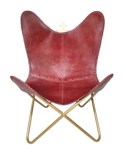 Relaxing Chair –Indien Handmade Cherry Color Leather Comfortable chair ...