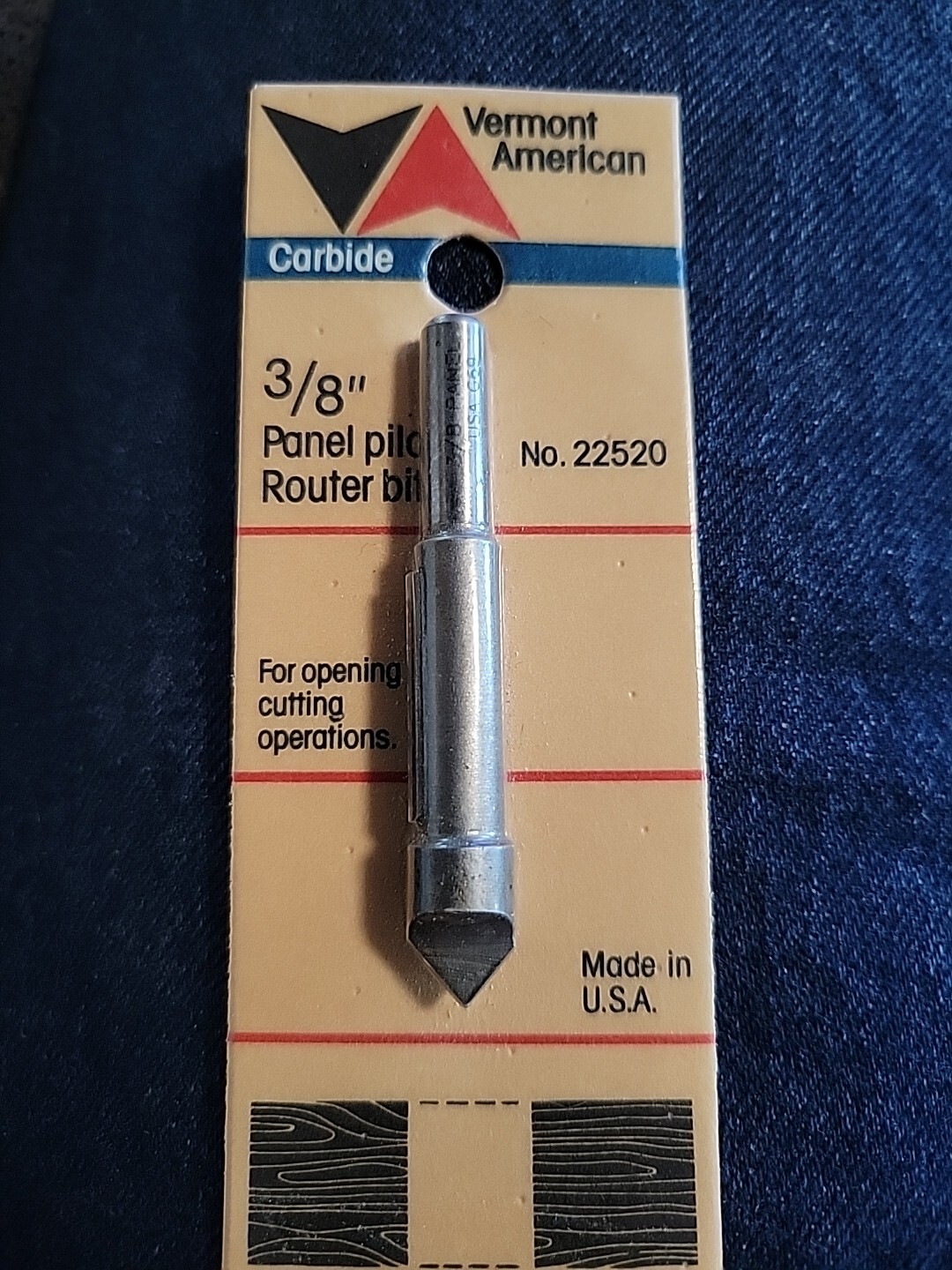 NOS Vermont American 3/8" Carbide Panel Pilot Router Bit No. 22520 (467 ...
