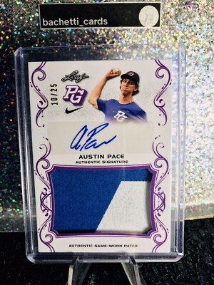 AUSTIN PACE 2018 Leaf Perfect Game Purple Rookie PATCH AUTO /25 NC ...