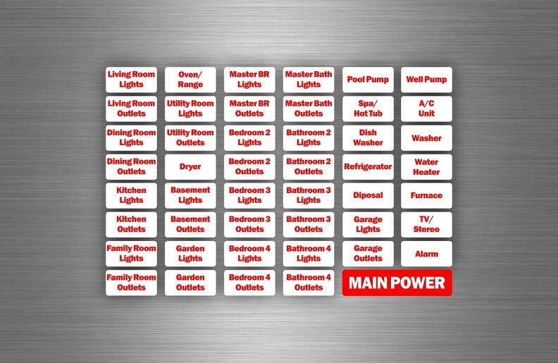 47x electrical electrician sticker vinyl pannel labels home inspection ...