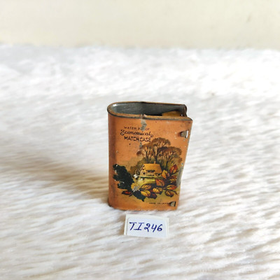 1920s Vintage Economical Tin Match Case Waterproof Sleeve Japan TI246 ...