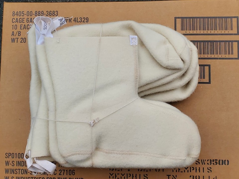 US Military Extreme Cold Weather N-1B 100% Wool Mukluk Boot Liners ...