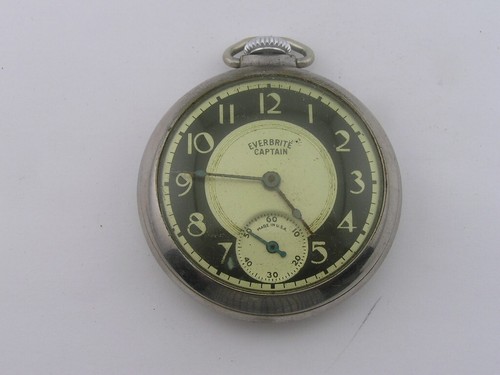 Vintage Ingraham Everbrite Captain Pocket Watch 16s 50mm 1950's | eBay