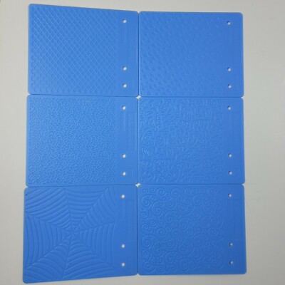 6 Fiskars Double Sided Texture Plates Snow Butterfly Web Rain Waves ...