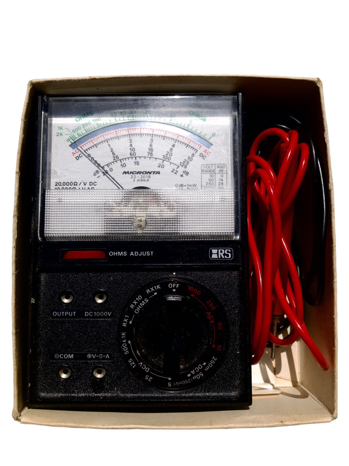 Vintage 1980s Micronta Multitester 18 Ranges No. 22-201b Two JEWEL ...