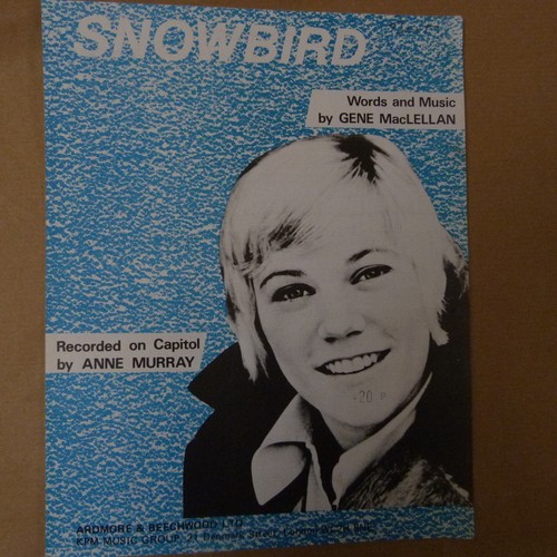 song sheet SNOWBIRD, Anne Murray, 1970 | eBay