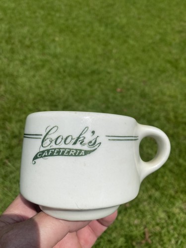 RARE NICE VINTAGE COOK'S CAFETERIA RESTAURANT COFFEE CUP MUG THICK ...