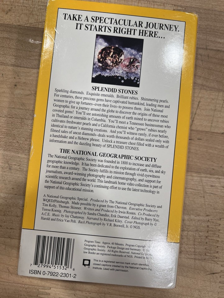Splendid Stones 1992 And Nature's Fury 1994 VHS National Geographic ...
