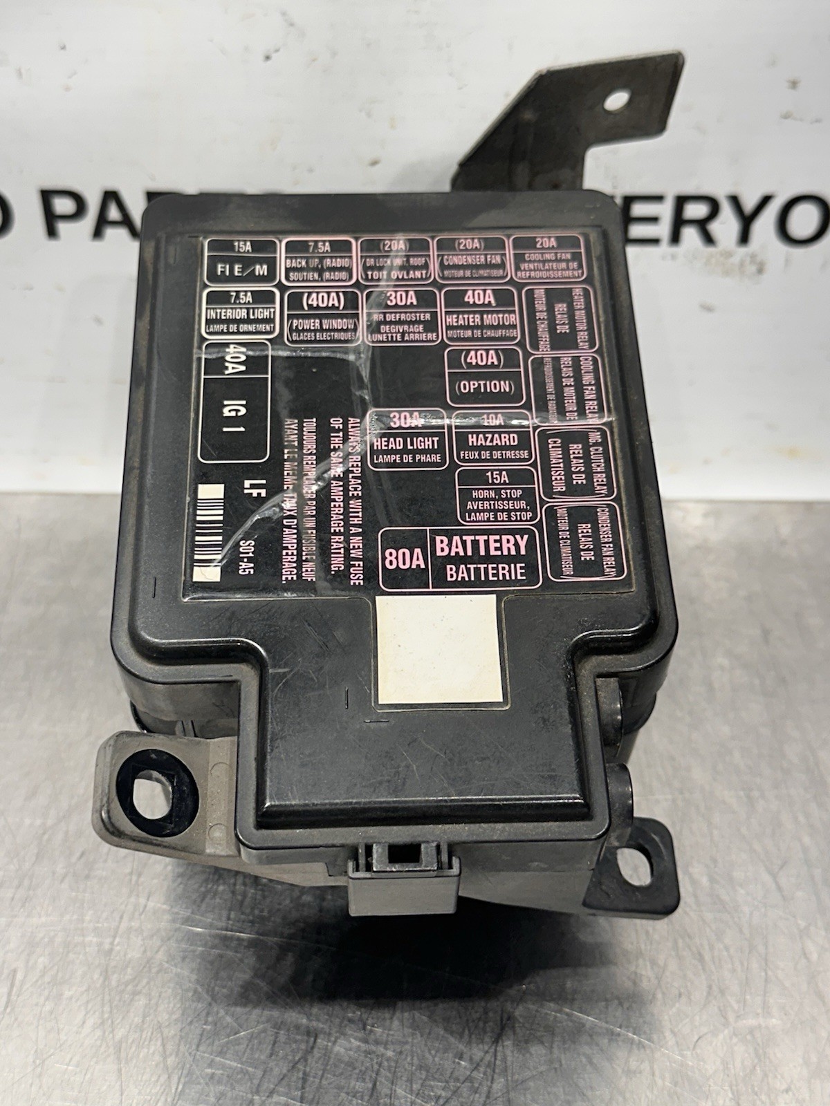 1996-2000 Honda Civic EK Under Hood Fuse Box w/ Fuses Relays & Diagram ...