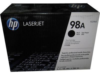 HP 92298A (98A) Black Toner Cartridge LaserJet 4 4plus 5 Genuine OEM ...