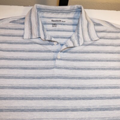 REEBOK GOLF ATHLETIC POLO SHIRT Mens 3XL XXXL Striped Gray Big | eBay