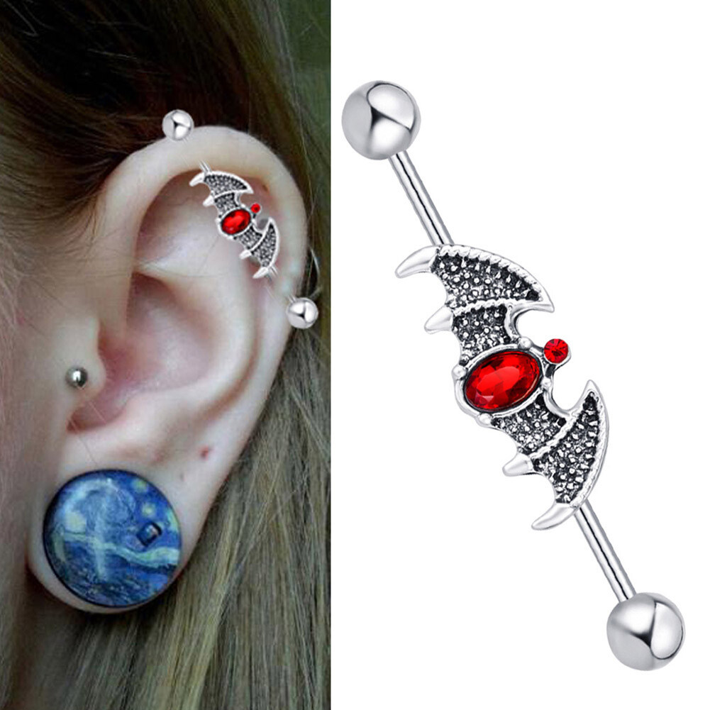 Surgical Steel Industrial Barbell Scaffold Cartilage Stud 14G Ear ...