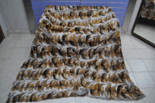 Luxury Red Fox Fur Throw Real Red Fox Fur Blanket / Bedspread Kingsize ...