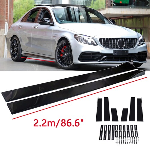 86.6" Side Skirts Rocker Panel Splitter For Mercedes Benz C-Class W205 ...