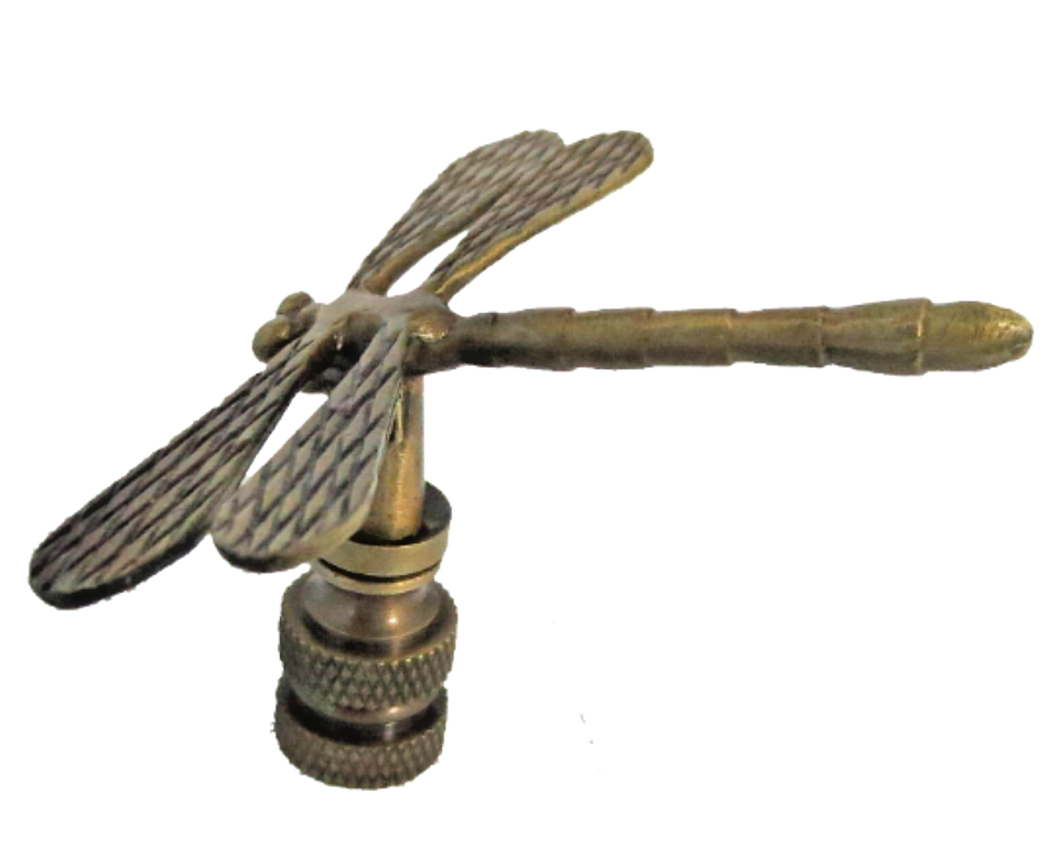DRAGONFLY LAMP SHADE FINIAL ~ ANTIQUE BRASS (FINIAL THREAD) #8 | eBay