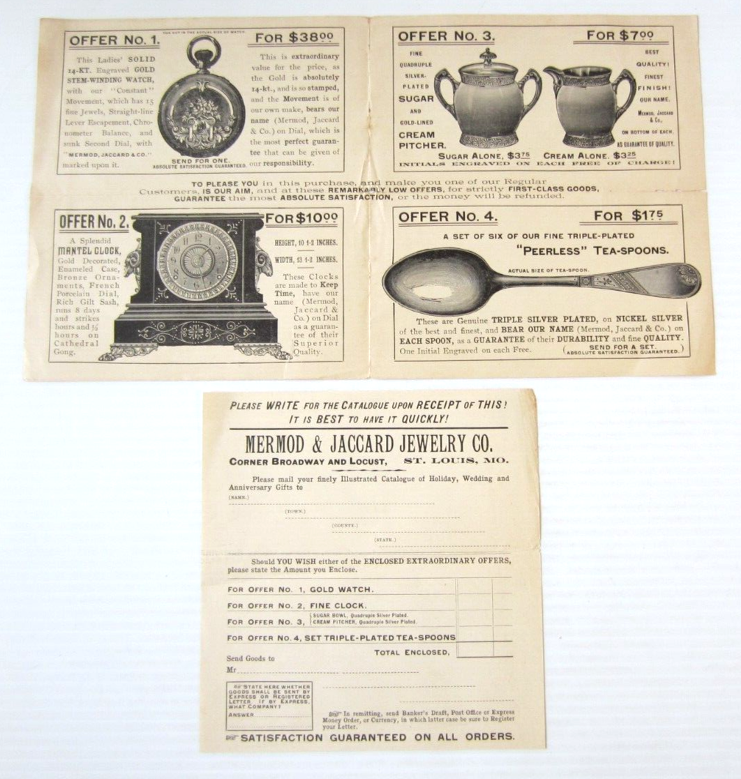1890's Sales Flyer -Illustrated- Mermod & Jaccard Jewelry Co. ST. Louis ...