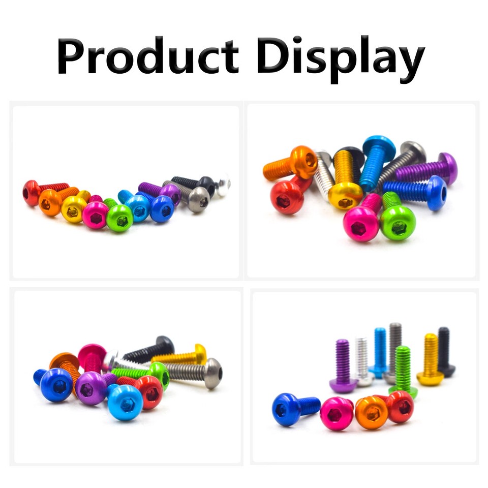 10PCS Aluminum Alloy M3 M4 M5 Colourful Anodizing Hex Socket Button ...