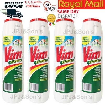 750Grms Vim Cloerx Classic Scourer Extra Whitening Powder Removes Stain ...