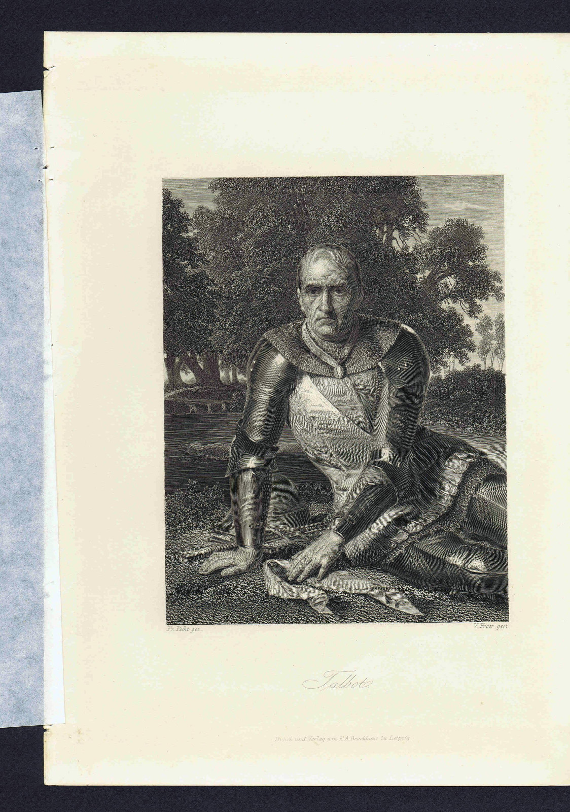 General TALBOT - in Schiller's Play The Maid of Orleans -1883 Steel ...