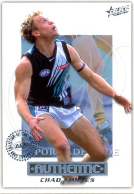 2001 AFL Select Authentic Common Card 192 - Chad Cornes - Port Adelaide ...