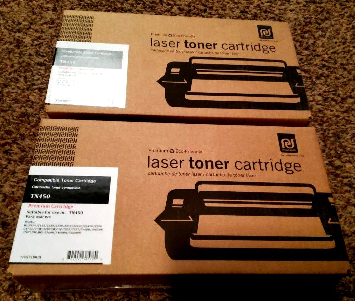 Print Rite Laser Toner Cartridge, TN-450, Brother Printer, Lot of 2, HL ...