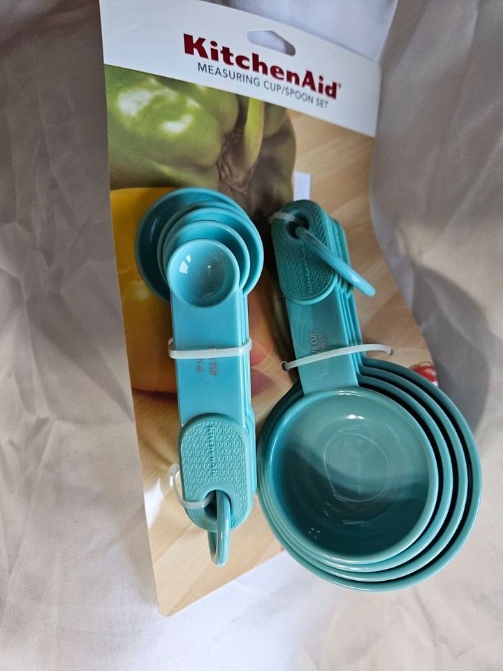 KitchenAid Measuring Cups Spoons Teaspoon Set Green 9 Piece Combo Cup ...