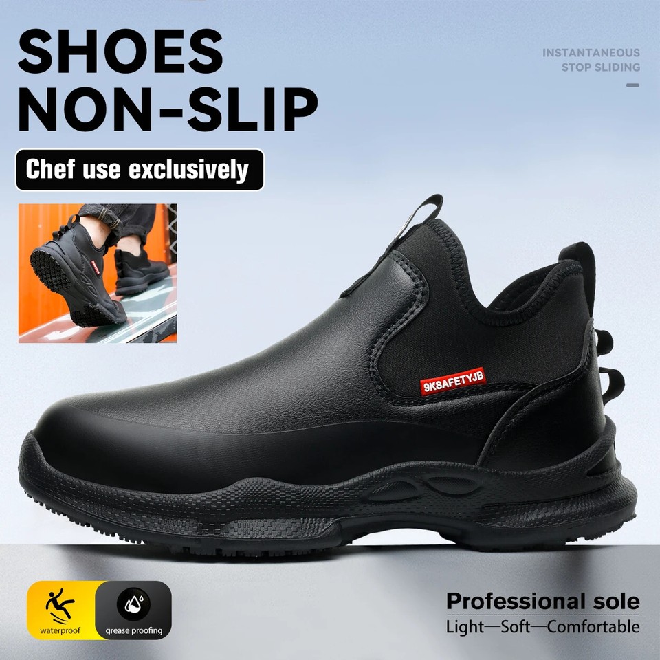 Chef Shoes Four Season Anti Slip Oil Resistant Waterproof Bathroom Men ...