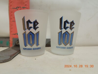 ICE 101 PEPPERMINT SCHNAPPS SHOT GLASS PAIR - EVERJOY BRANDED | eBay