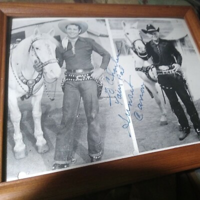 Sunset Carson signed 8"x 10" photograph autographed "then and now ...