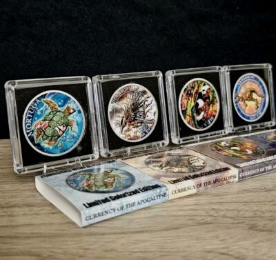 4 Colorized Zombucks World 1 oz Silver Rounds Limited Colorized Edition ...