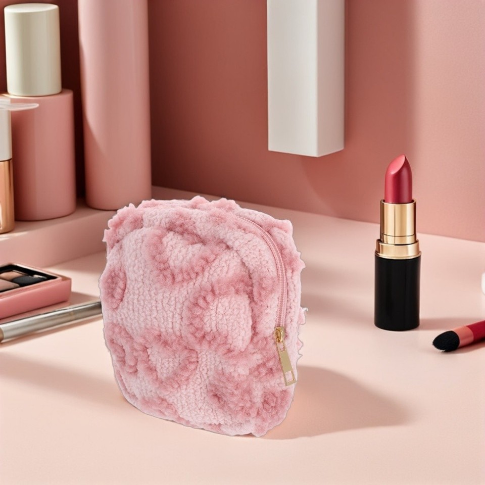 Plush Cosmetic Bag Girls Purse Miss Small Makeup Pouch for Cute Travel ...