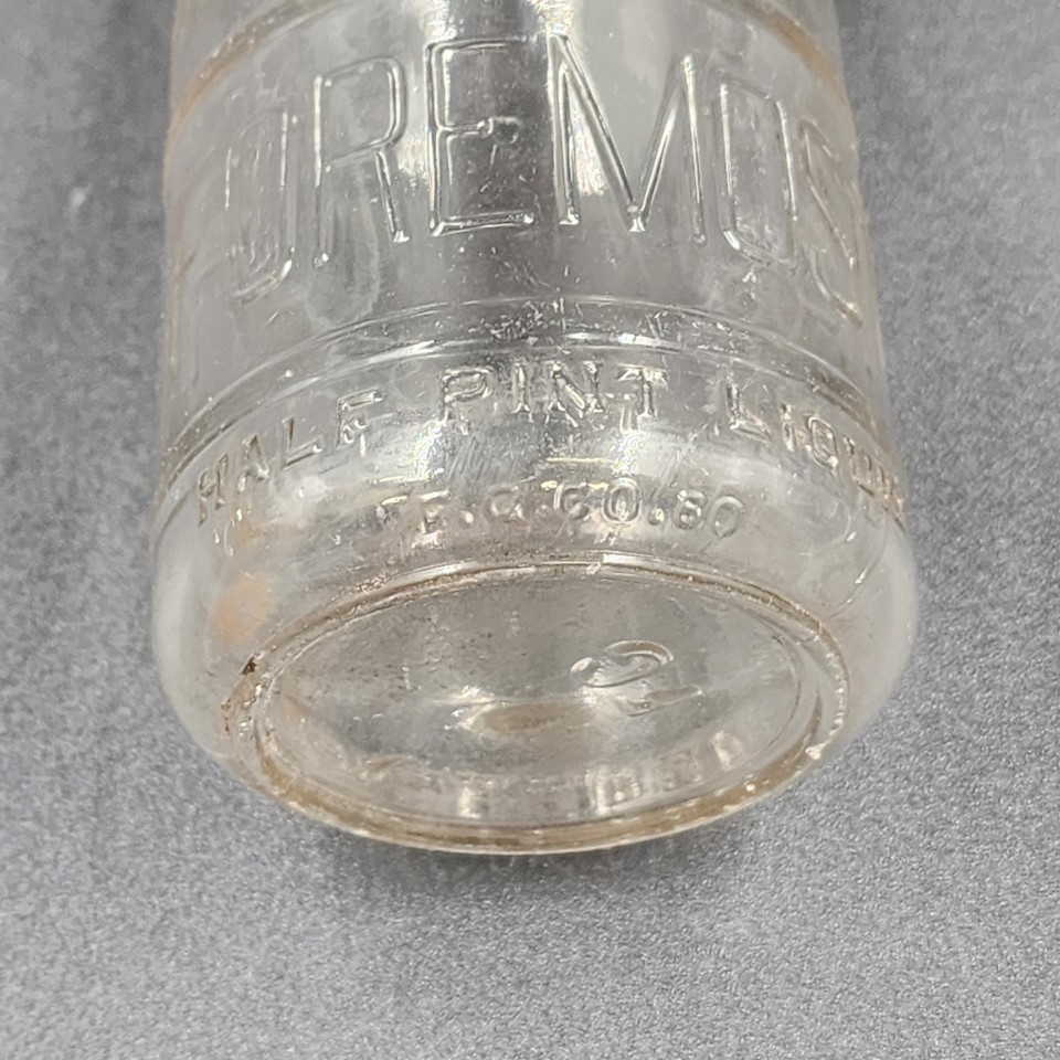 Foremost Dairy Farm One Half Pint Milk Ribbed Clear Glass Bottle ...